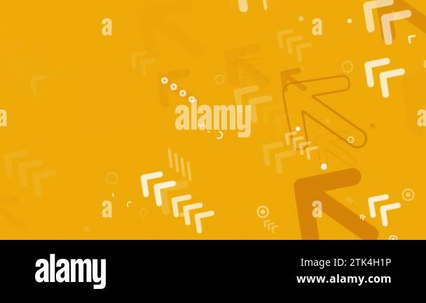 Various types of direction arrows on a yellow background. Animation of ...