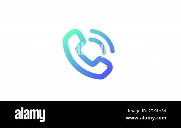 Animated calling gradient ui icon. Dialling phone. Communication. Seamless loop HD video with ...