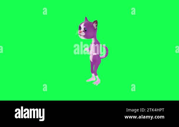 Magic talking purple 3D animated cat working with touch screen and ...