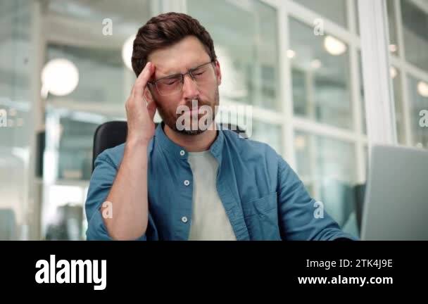 Exhausted employee struggling to finish work task worry at work health ...