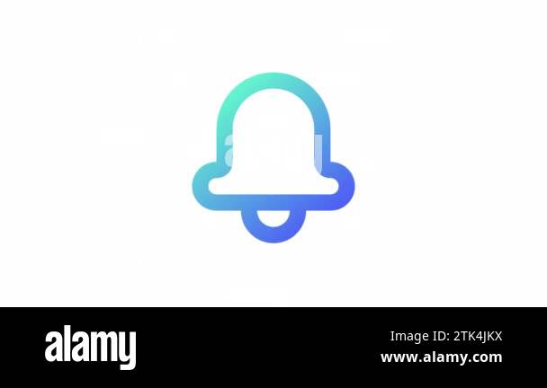 Animated alarm gradient ui icon. Notification sound. Reminder. Seamless ...