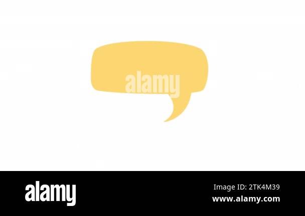 Animated yellow text shape element. Flat cartoon style HD video footage ...