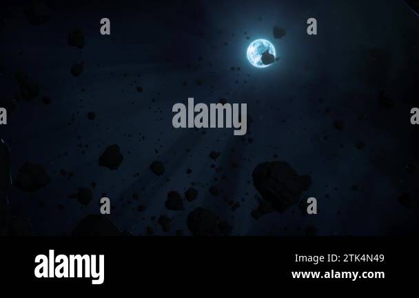 White dwarf star Sirius B revealing behind barren rocky asteroid field ...