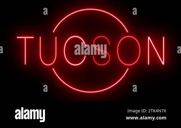 Red flickering and blinking animated neon sign for Tucson Stock Video ...