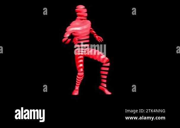 Dancing man from 3D layers. Futuristic fragmentary man. Fantastic 3D ...