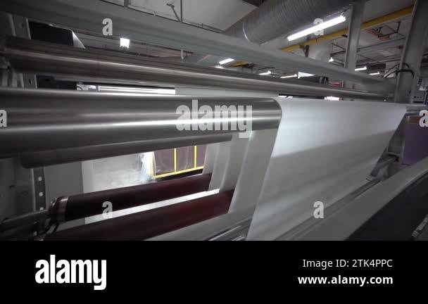 Textile factory. White fabric texture Stock Video Footage - Alamy