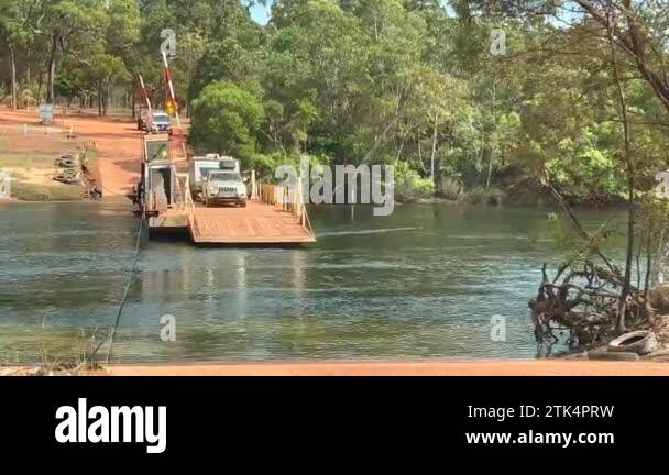 CAPE YORK, QLD - JUNE 18 2023:Jardine River Ferry crossing. Jardine ...