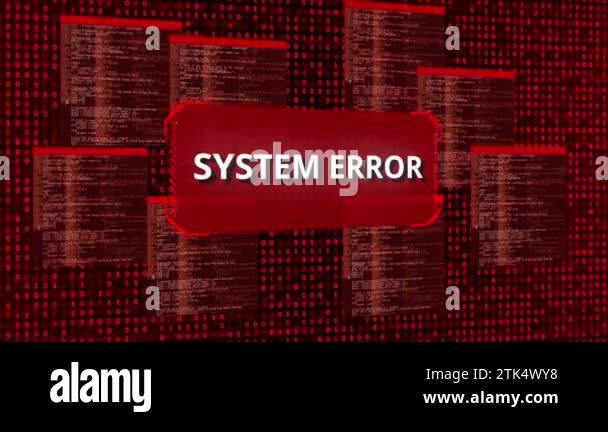 Attention Danger Glitched Background. Computer Virus. System Hacked ...