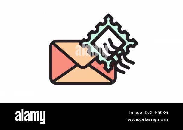 Stamp, Postal Service animated icon on transparent background Stock ...