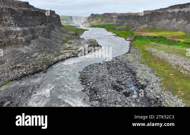 Canyon with Mountain River in Iceland Colossal Geological Phenomenon ...