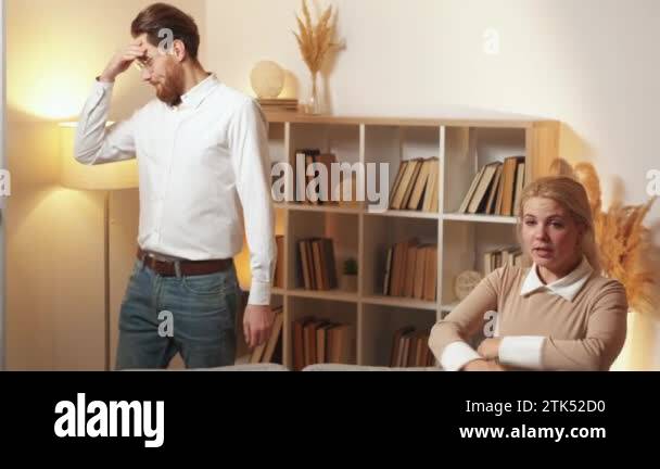 Problem relationship. Couple quarrel. Family misunderstanding. Angry ...