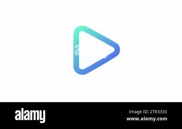 Animated play gradient ui icon. Multimedia player control. Seamless loop HD video with alpha ...