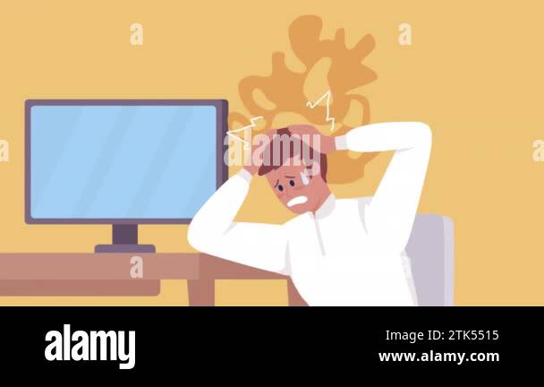 Animated health service illustration. Panic attack during medical ...