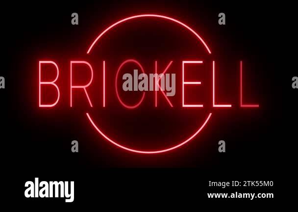 Red flickering and blinking animated neon sign for the Miami ...