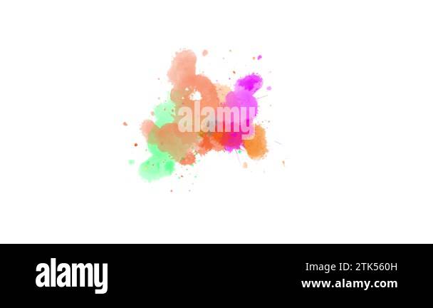 ink splatter transition effect animation. watercolor black ink splatter ...