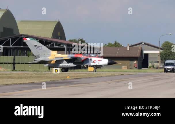 Ghedi Italy SEPTEMBER, 8, 2022 NATO fighter jet bomber taxies at an ...
