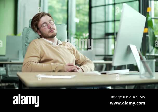 Exhausted overloaded young office worker Stock Videos & Footage - HD ...