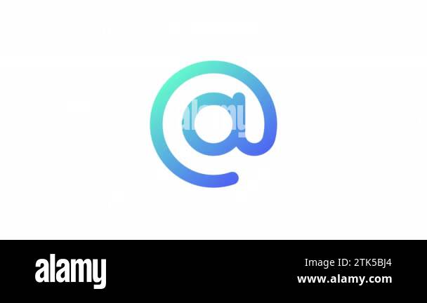 Animated at sign gradient ui icon. Personal email address. Seamless ...
