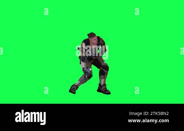 The moment the bullet hits the 3D warrior man from the opposite angle ...