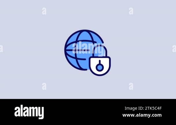 Animated cyber security color icon. Internet network safety. Safe ...