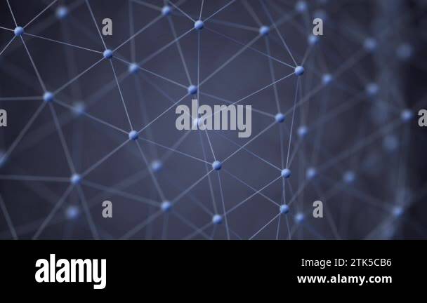 3D render animation neural network blue cells cyber neuronet abstract technological background ...