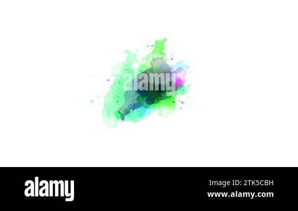 ink transitions splatter blot spreading. watercolor paint brush stroke ...