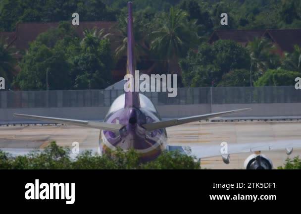 PHUKET, THAILAND - NOVEMBER 27, 2019: Back view, Boeing 747 of Thai ...