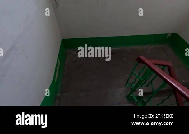 stairs in a multi-storey building. A high-rise concrete staircase ...