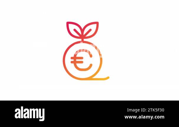 Animated earning gradient icon. Business success. Profit from money ...