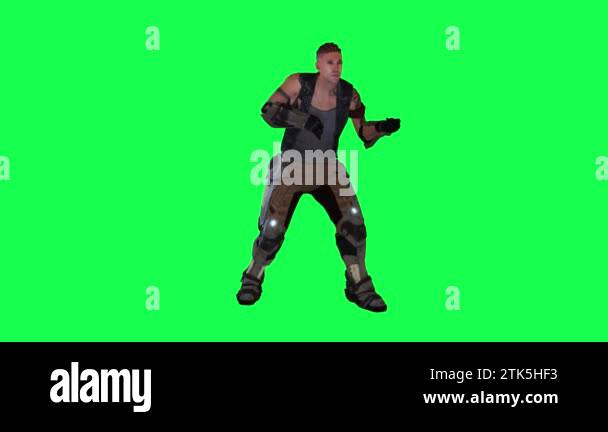 Animated military soldier singing and playing guitar from opposite ...