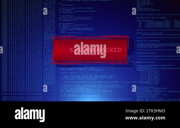 System Hacking Alert Detected Device Infected Computer Animation Pixel