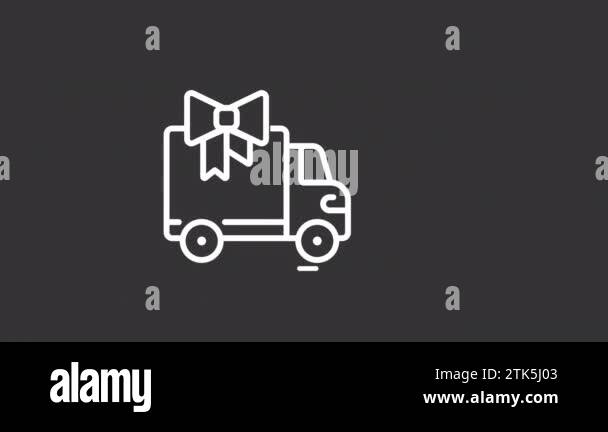 Animated delivery white line ui icon. Bonus shipping service. Seamless ...