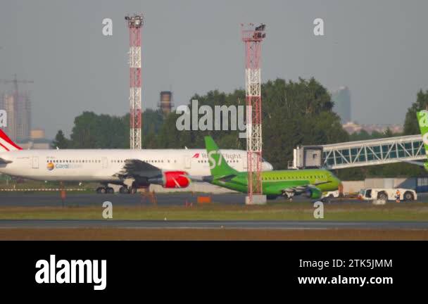 NOVOSIBIRSK, RUSSIAN FEDERATION - JUNE 17, 2020: Airplane of S7 ...