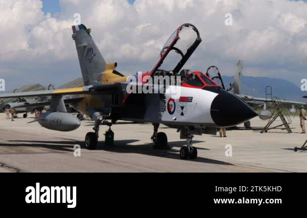 Ghedi Italy SEPTEMBER, 8, 2022 Military pilots does post flight checks ...