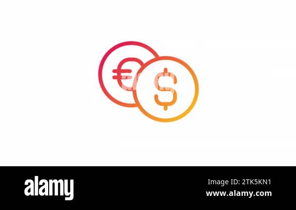 Animated exchange gradient icon. Operations with currencies. Financial ...