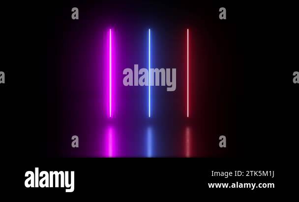 Neon Light Animation Featuring Vibrant Light Beams. Seamless Loop ...