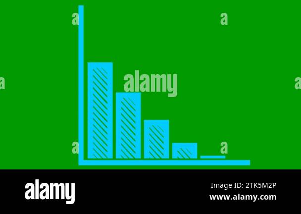 Animated blue recession chart of financial decline with a trend line ...