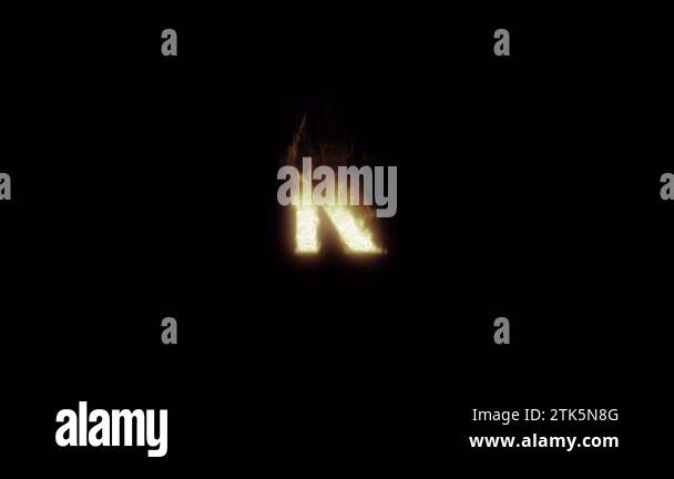 Fire Letter K. Burning Letter. Fire Text. Alpha Channel. Transparent ...