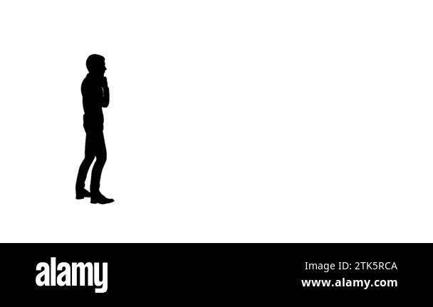 Black silhouette on a white background business men . can use invert ...