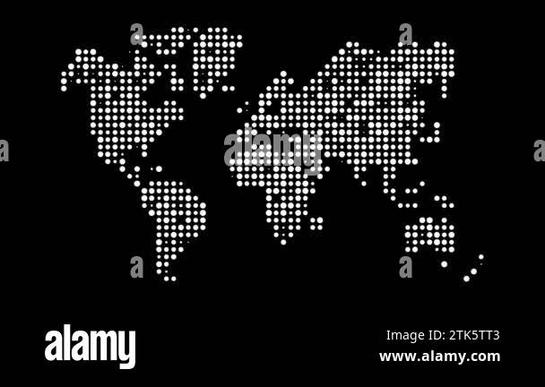 Simplified world map (drawn with dots.) 4K pop up animation Stock Video ...