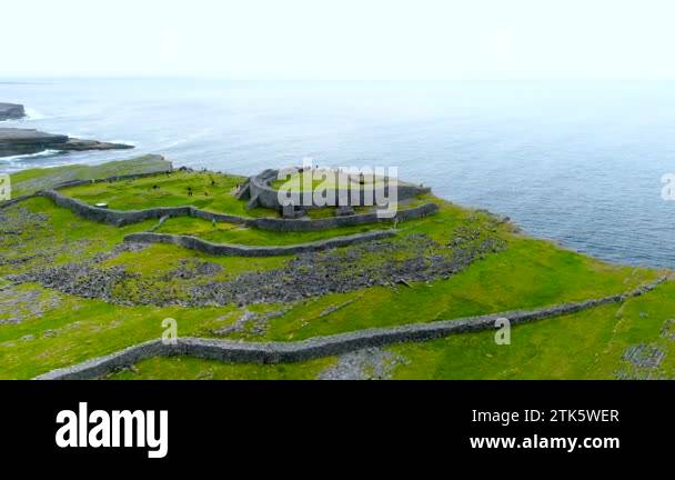 Dun Aonghasa or Dun Aengus aerial view, the largest prehistoric stone ...
