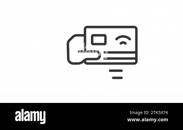Animated card payment linear icon. Digital banking technology. Money ...