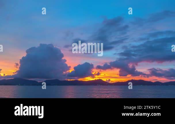 Time lapse The beauty of pink sky was mesmerizing in stunning sunset ...