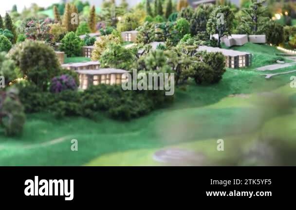 Landscape Architecture Miniature Model of a golf course resort close-up ...