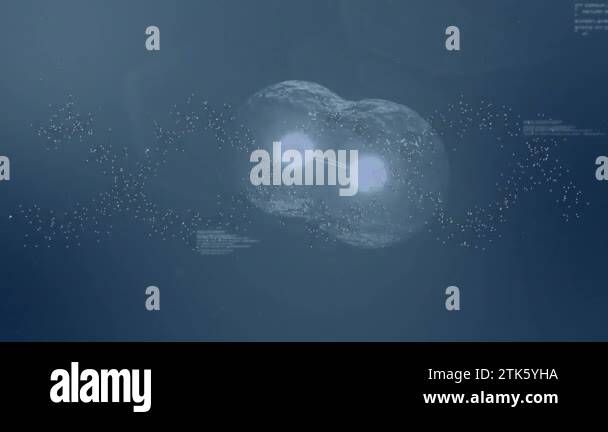 Animation of dots forming dna helix, connected multiplying cells and ...