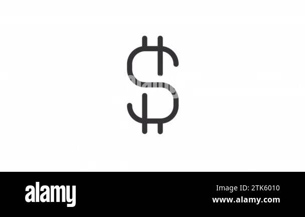 Animated dollar line ui icon. Currency exchange. Capital. Seamless loop ...
