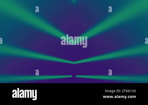 Bright floating green bands of light, abstract symmetrical composition ...