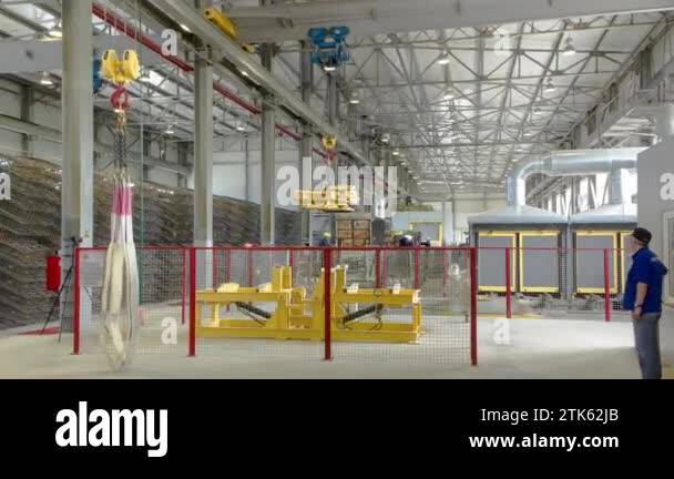 The operator lifting device timelapse, lift loads using lifting magnet ...