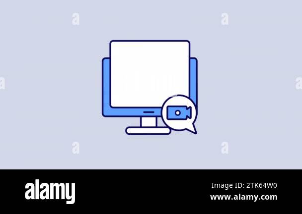 Animated web presentation color icon. Sharing screen during conference ...