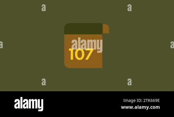 107 days to go calendar icon, 107 days countdown modern animation ...